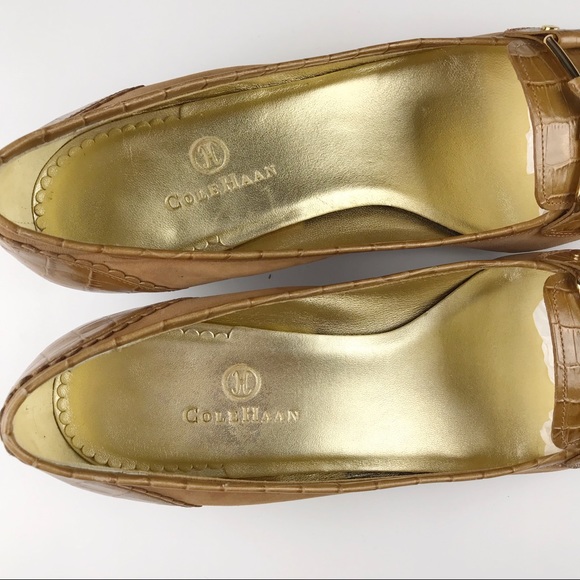 Cole Haan | Shoes | Cole Haan Square Chain Croc Mustard Loafers | Poshmark